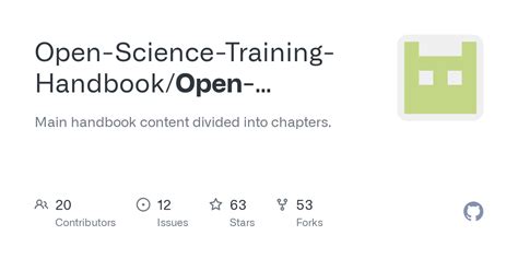 Github Open Science Training Handbookopen Science Training Handbook