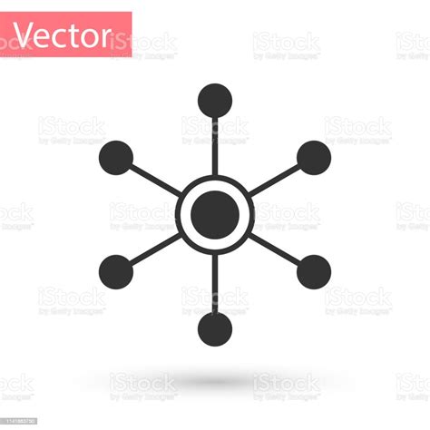 회색 네트워크 아이콘 흰색 배경에 고립입니다 글로벌 네트워크 연결 글로벌 기술 또는 소셜 네트워크 점과 선을 연결 합니다 벡터 일러스트 개념에 대한 스톡 벡터 아트 및 기타