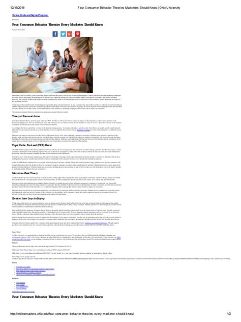 Four Consumer Behavior Theories Marketers Should Know Ohio University