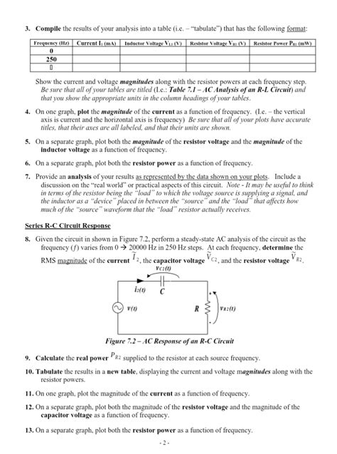 solved vestigation 1 frequency response of r l r c