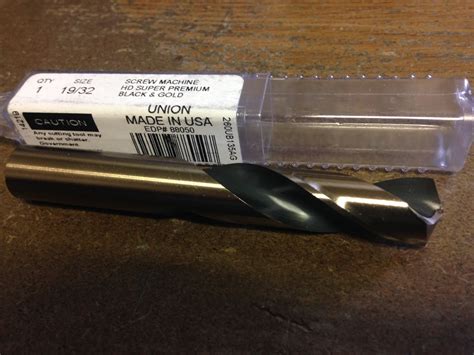 5938 19 32 Premium Steel Stub Length Drill 135 Degree Split Point