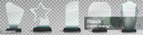 유리 어워드 트로피 세트 투명한 상품 템플릿 우승자 1위 컨셉 벡터 일러스트 레이 션입니다 0명에 대한 스톡 벡터 아트 및 기타 이미지 Istock