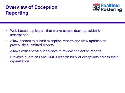 Exception Reporting Overview Guide V Ppt Download