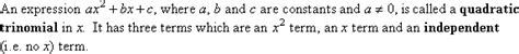 Factorisation Of Quadratic Trinomials