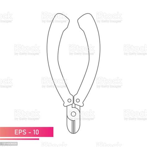 와이어 커터 전기에 대한 선형 설계 흰색 배경에 근로자를 위한 도구입니다 플랫 벡터 그림입니다 강철에 대한 스톡 벡터 아트 및 기타 이미지 Istock