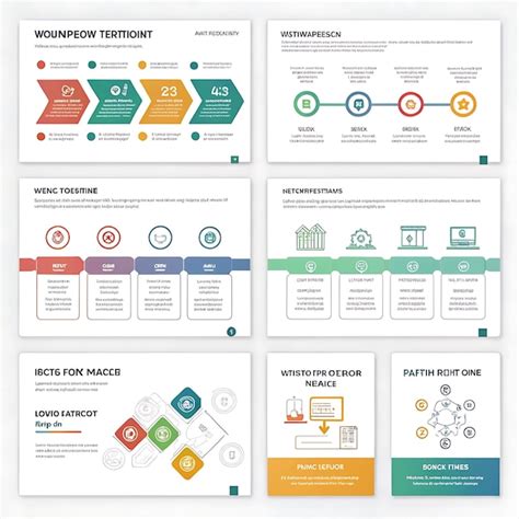 Ten Workflow Slide Templates Set Premium Ai Generated Image