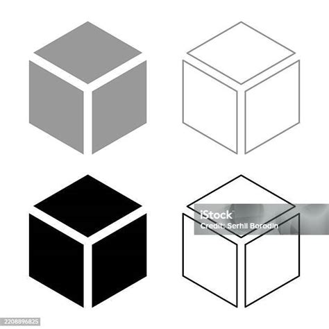 Hexagedron 신성한 기하학 기호 세트 아이콘 회색 검은 색 벡터 일러스트 레이 션 이미지 솔리드 채우기 개요 윤곽선 선 얇고 평평한 스타일 0명에 대한 스톡 벡터