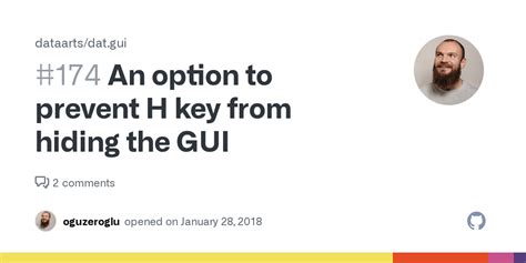 An Option To Prevent H Key From Hiding The GUI Issue Dataarts Dat Gui GitHub