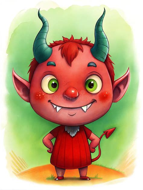 A Mischievous Red Devil Character In Cartton Art Style Ai Generated