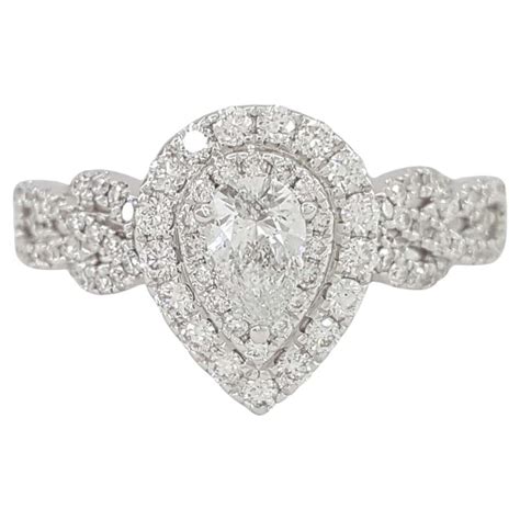 14 Karat White Gold Pear Cut Diamond Engagement Ring For Sale At 1stdibs