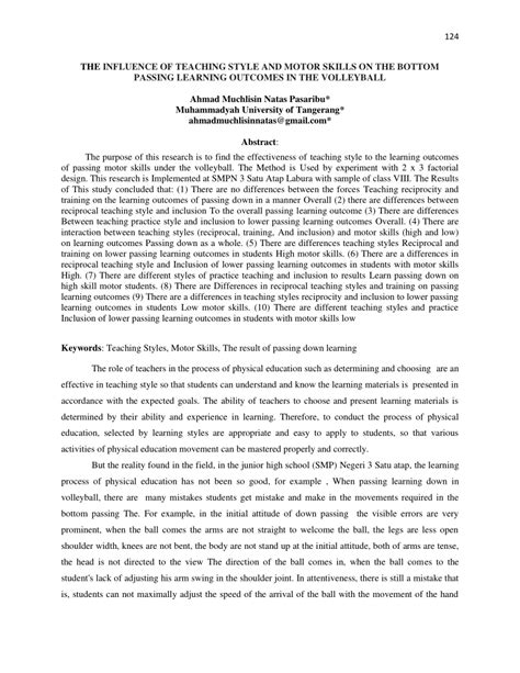 Pdf The Influence Of Teaching Style And Motor Skills On The Bottom
