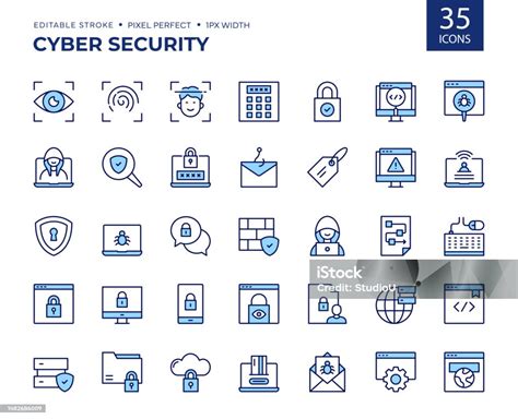 Cyber Security Color Line Icons Stock Illustration Download Image Now Personal Data
