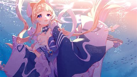 Sangonomiya Kokomi Genshin Impact Drawn By Harushio Danbooru