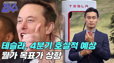 테슬라 4분기 호실적 예상월가 목표가 상향│실전매매의 정수│이정수 전문가 Youtube