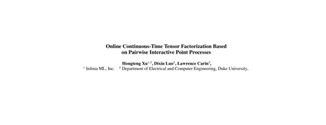 Online Continuous Time Tensor Factorization Based On Pairwise Interactive Point Processes The