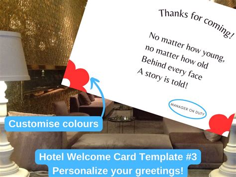 Hotel Guest Welcome Card Template 3 Etsy