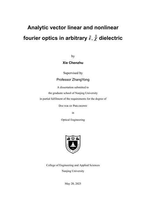 GitHub ChenZhu Xie NJU Thesis Doctor Xcz Xcz S Doctor Thesis Using
