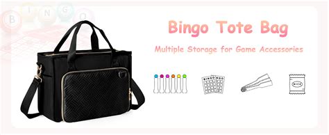Prokva Bingo Tote Bag With Pockets For Adult Bingo Game Portable Bingo