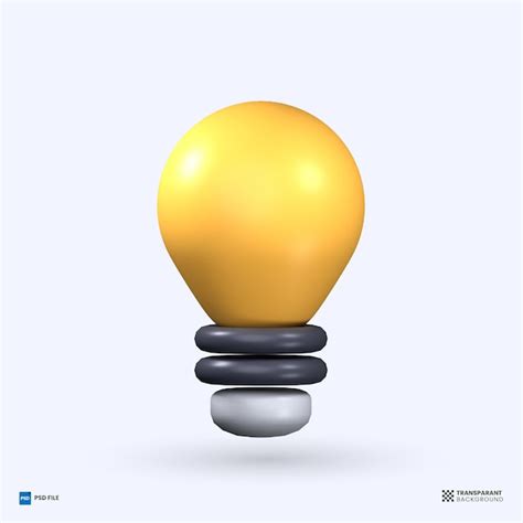 전구 3d 아이콘 아이디어 3d 렌더링 그림 프리미엄 Psd 파일