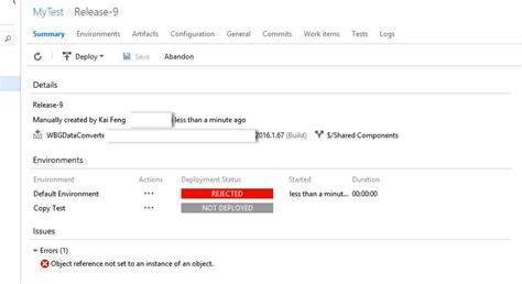 Tfsbuild Tfs Release Management Rejected Stack Overflow