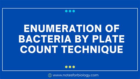 Enumeration Of Bacteria By Plate Count Technique