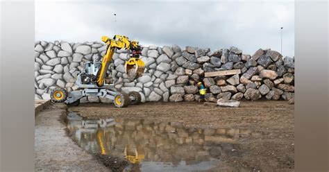 autonomous excavator builds retaining wall vision systems design