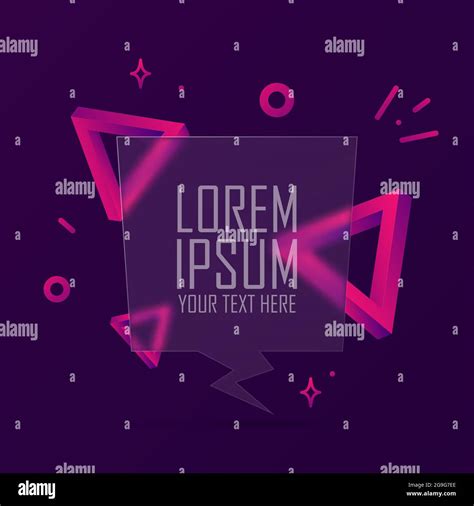 Speech Bubble Banner With Blank Text Glassmorphism Style For Business Marketing And