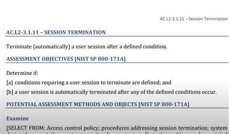 cmmc education user session versus network session termination
