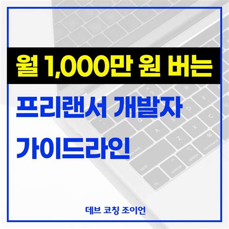 📌 월 1 000만 원 버는 프리랜서 개발자 가이드라
