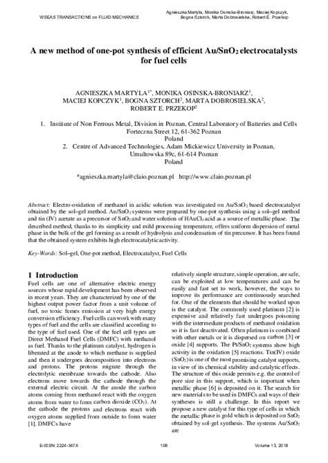 Pdf A New Method Of One Pot Synthesis Of Efficient Au Sno2 Electrocatalysts For Fuel Cells