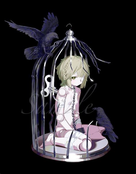 Ryuuforkaf Original Highres 1girl Amputee Bandaged Arm Bandaged Leg Bandages Bird