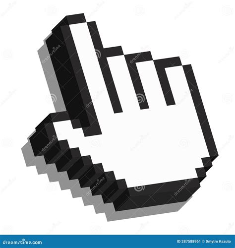 Pixel 3d Mouse Cursor Mouse Hand Cursor Computer Mouse Click Cursor Vector Clipart Stock