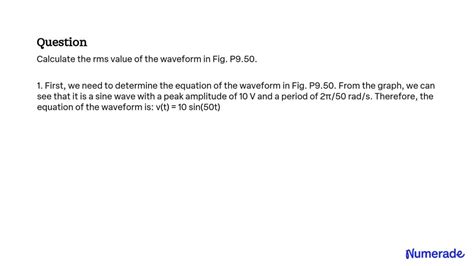 Solved Calculate The Rms Value Of The Waveform In Fig P9 50