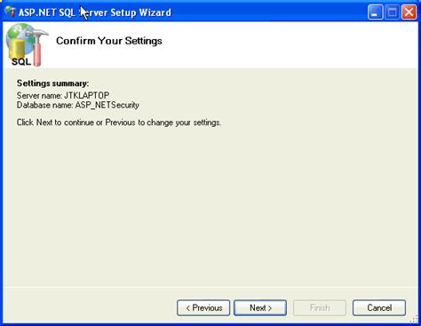 ASP NET Security For SQL Server