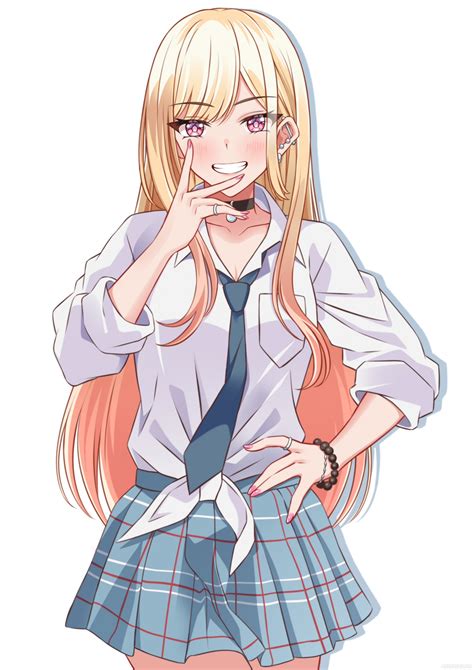 Желтоволосый аниме персонаж Скачать фото на аву аниме Марин Китагава