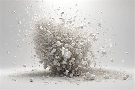 Premium Photo Technological Falling Particles White Background