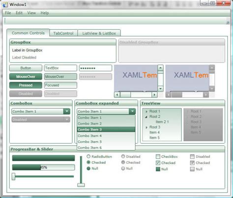 White Light Green XAMLTemplates Net