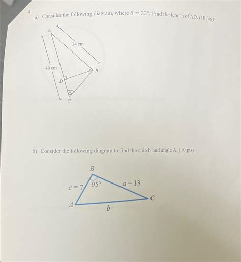 Solved a Consider the following diagram where θ Chegg
