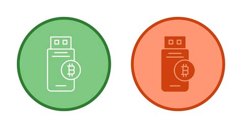 Bitcoin Usb Device Vector Icon 24856414 Vector Art At Vecteezy