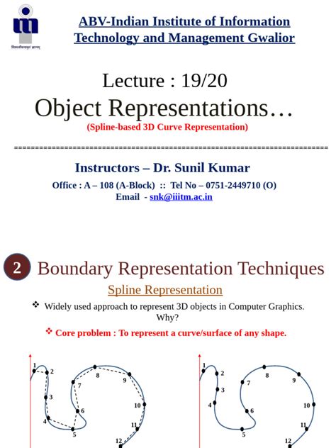Lec 19203d Object Representation Techniques Spline Basic Pdf