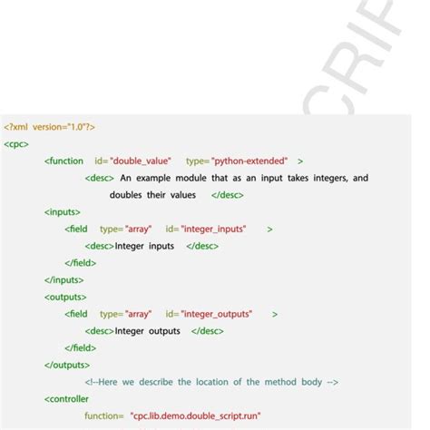 The Xml Description Defines The Input And Output Values Of A Module As