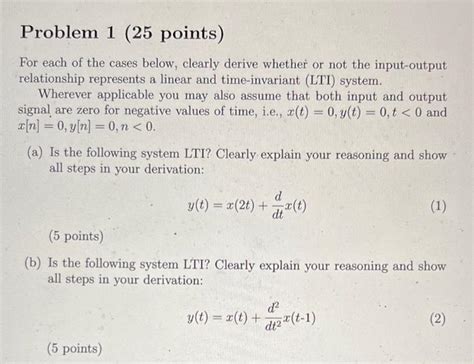 Solved For Each Of The Cases Below Clearly Derive Whether