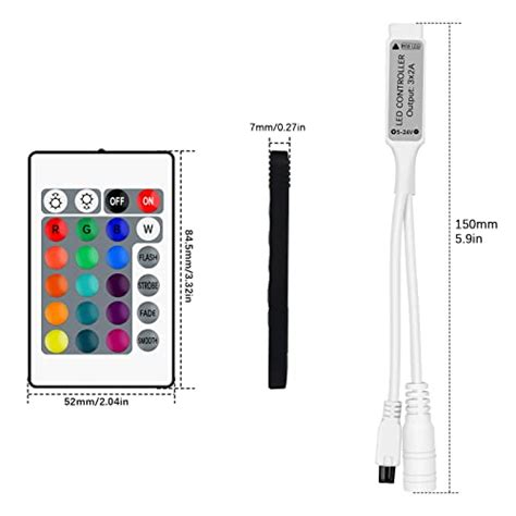 RGBZONE Mini PIN RGB IR LED Controller Keys For SMD RGB LED Strips DC V V