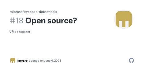 Open Source · Issue 18 · Microsoft Vscode Dotnettools · Github