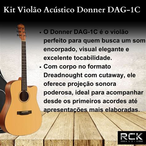 Kit Violão Acústico Donner Dag 1c