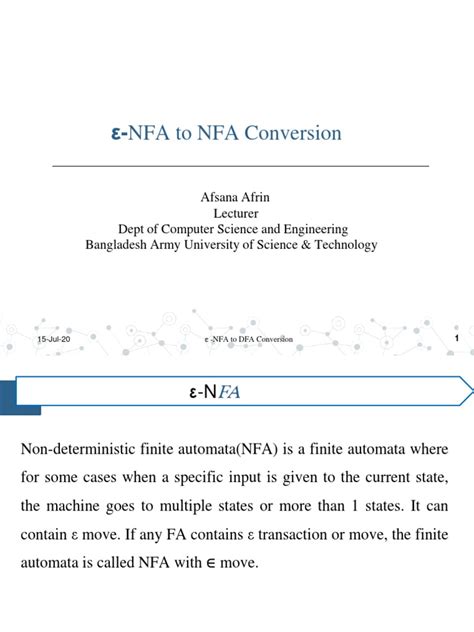 ε Nfa To Nfa Conversion Pdf Theory Of Computation Models Of