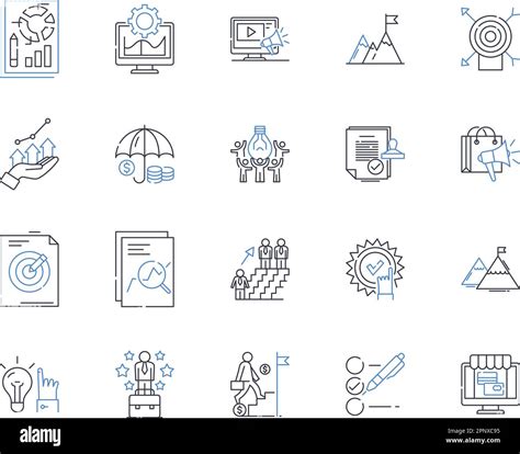 Business growth line icons collection. Expansion, Progression, Advancement, Development ...