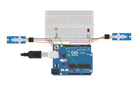 Circuit Design Automated Clothes Rack Servo Motor With Ldr Tinkercad