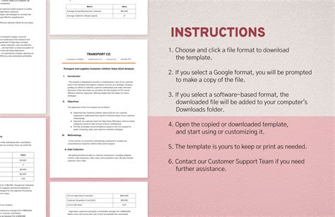Transport And Logistics Customer Lifetime Value CLV Analysis Template In Word PDF Google
