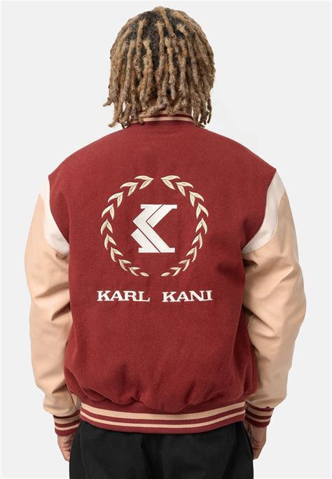 Karl Kani College Jacket Bomber Jacket Wine Redcream Sandblack
